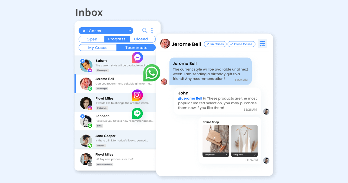 全渠道客服整合系統：LINE、IG、FB、WhatsApp、Wechat 網站 - Omnichat